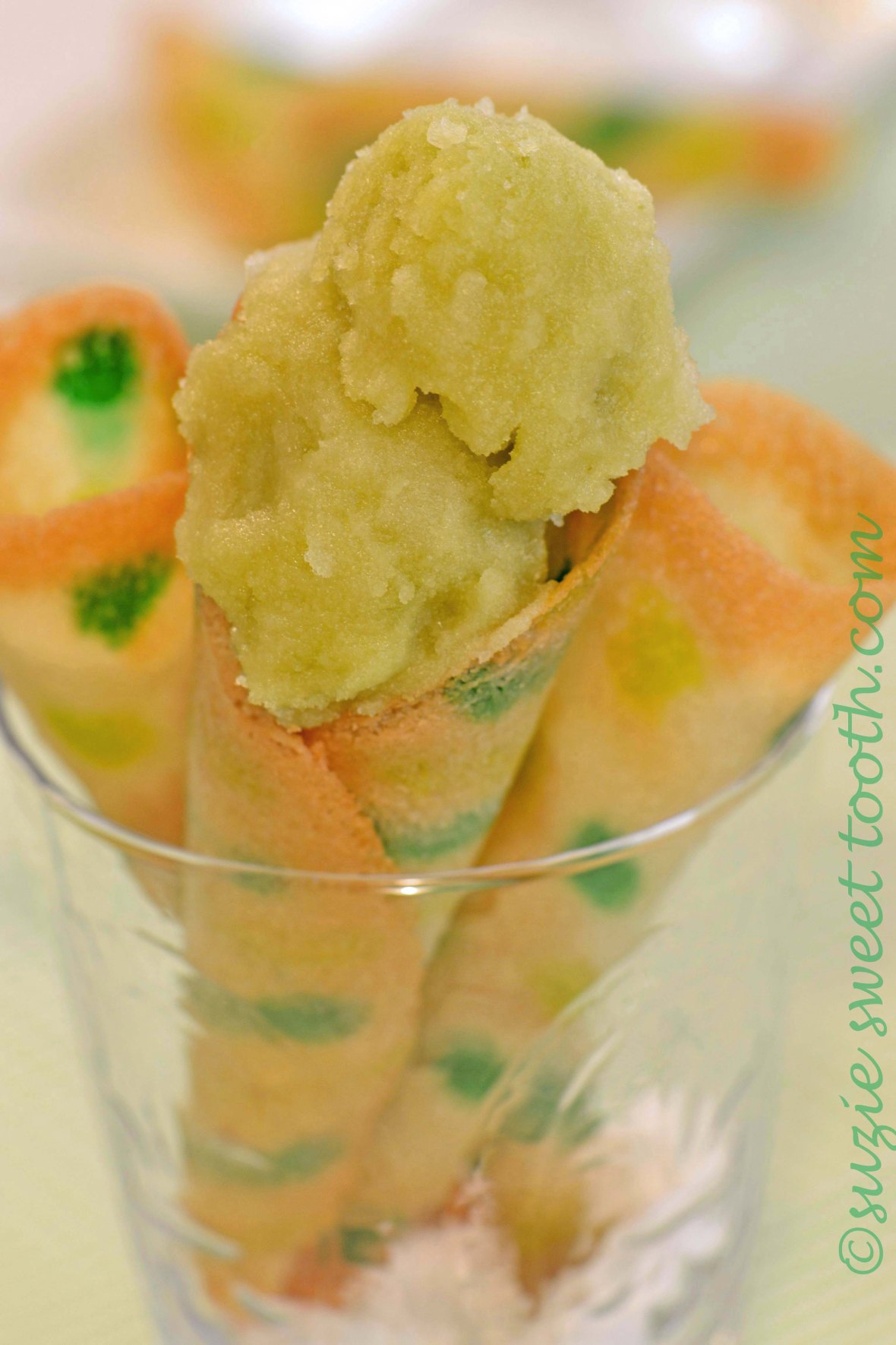 Green Apple Sorbet, Tuile Cookie Cups and Ice Cream Cones – SUZIE SWEET ...