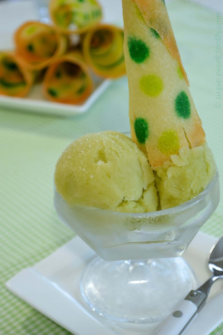 Green Apple Sorbet, Tuile Cookie Cups and Ice Cream Cones – SUZIE SWEET ...